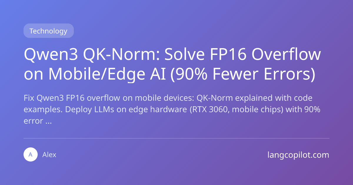 Qwen3 QK-Norm: Solve FP16 Overflow on Mobile/Edge AI (90% Fewer Errors ...